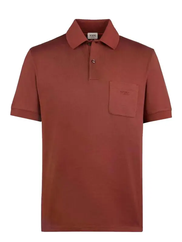 TOD'S Embroidered-logo Polo Shirt - Brown