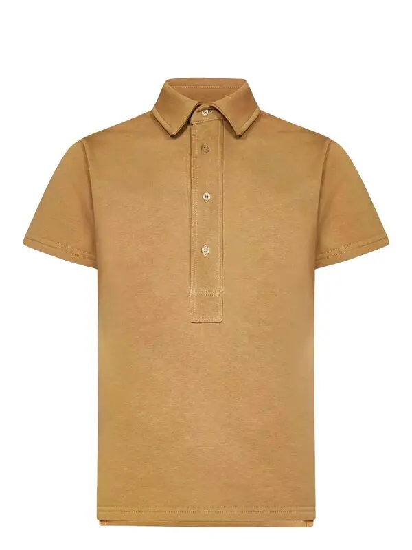 FRANZESE COLLECTION Wimbledon Four-button Placket Polo Shirt - Brown