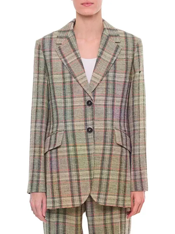 DURAZZI MILANO Tartan Check Single-breasted Jacket - Neutrals