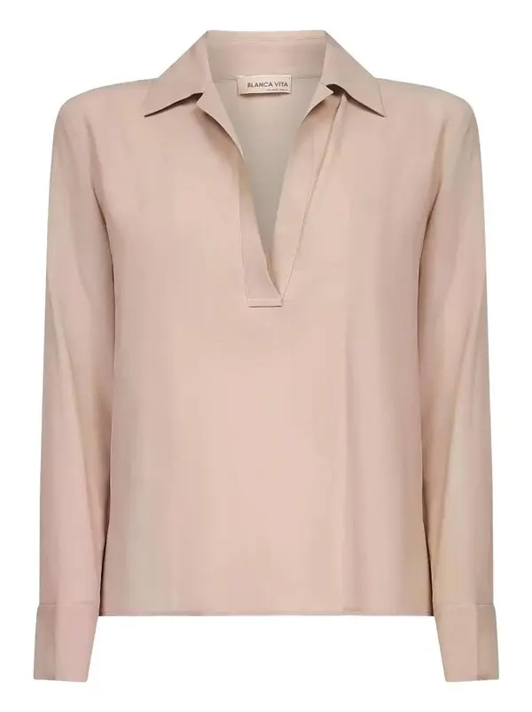 BLANCA VITA V-neck Top - Neutrals