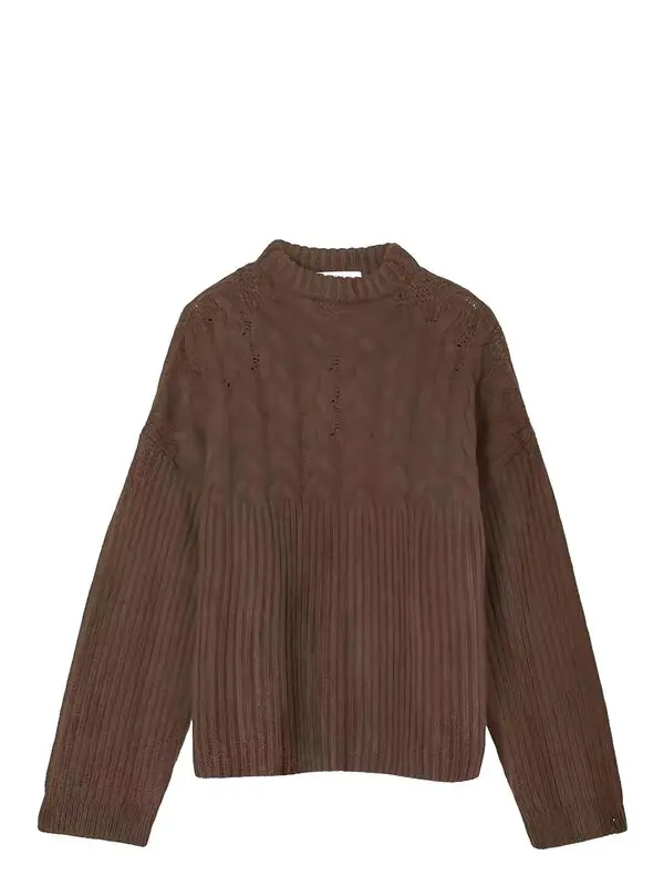 Cecilie Bahnsen Cable-knit Ribbed Sweater - Brown