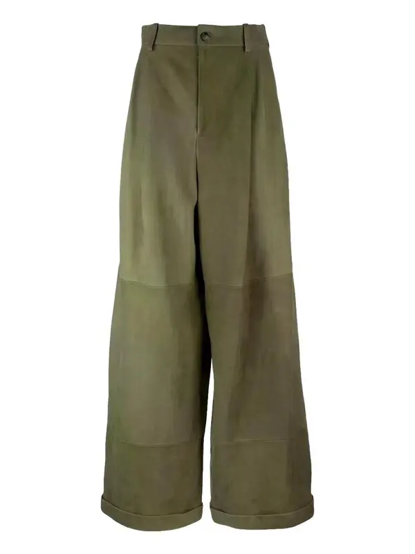 Loewe Suede-paneled Culottes - Green