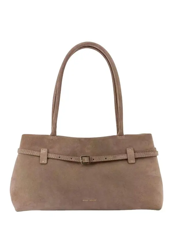 Manu Atelier Le Cambon East West Buckle-fastening Suede Shoulder Bag - Brown