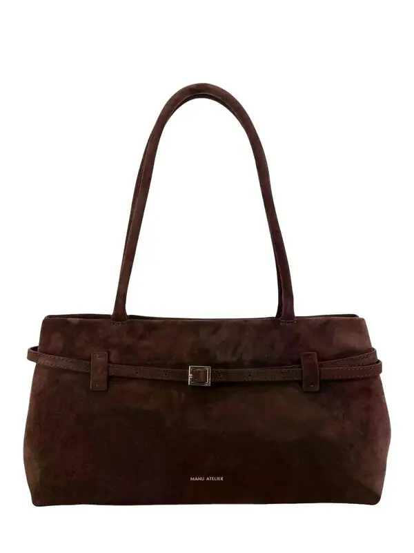 Manu Atelier Le Cambon East West Suede Bag - Brown
