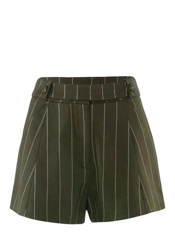 LA SEMAINE Pinstripe Zip Shorts - Green