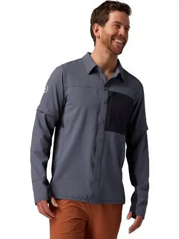 BACKCOUNTRY Tahoe Woven Convertible Snap-up Shirt - Turbulence/black