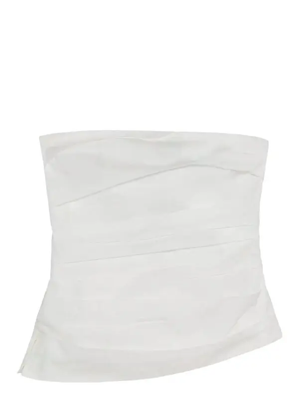 Simkhai Strapless Pleated Bustier Top - White