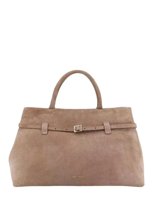 Manu Atelier Le Cambon 35 Suede Handbag - Neutrals