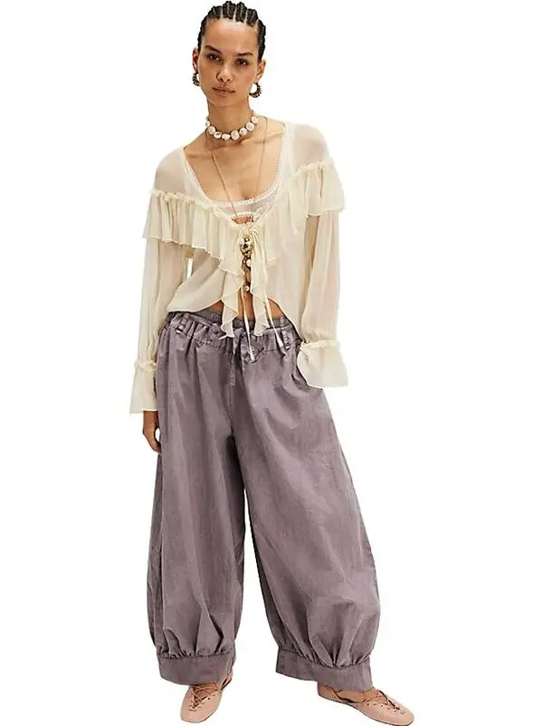 Free People Pull-on Balloon Pants - Quail