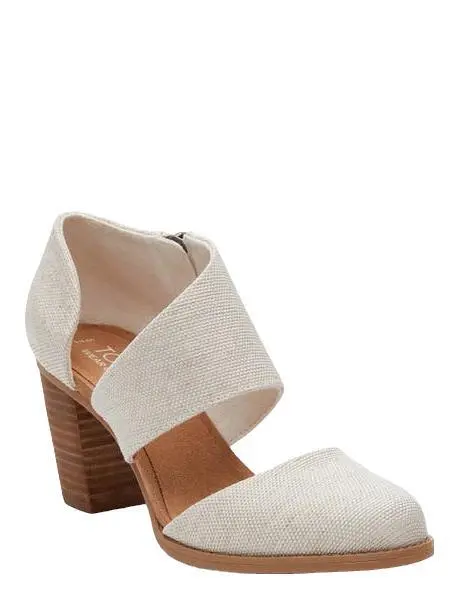 Toms Pumps With Stacked Heel - Natural