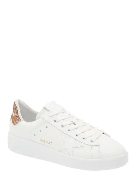 GOLDEN GOOSE Purestar Leather Sneakers - Optic White/brown/beige