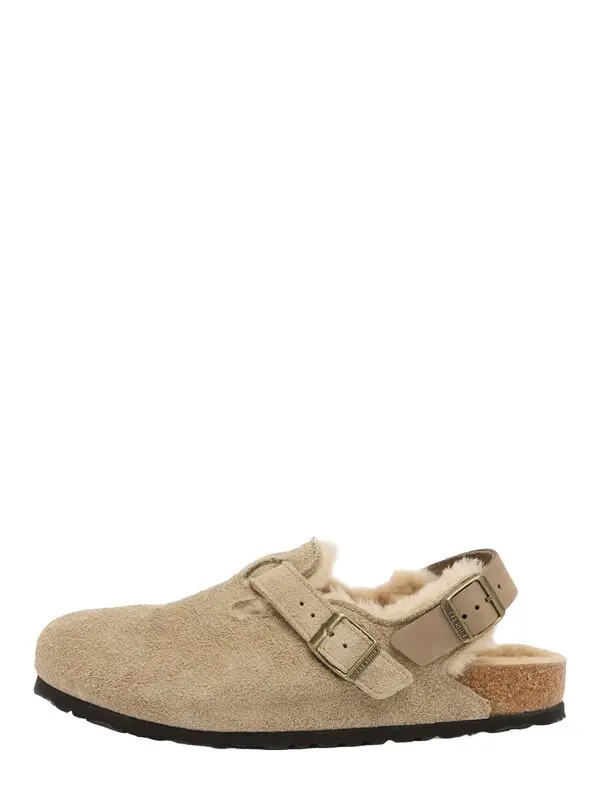 BIRKENSTOCK Tokio Suede Shearling - Taupe