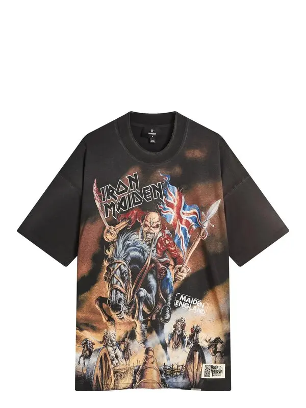 REPRESENT Iron Maiden Steed T-shirt - Stained Black