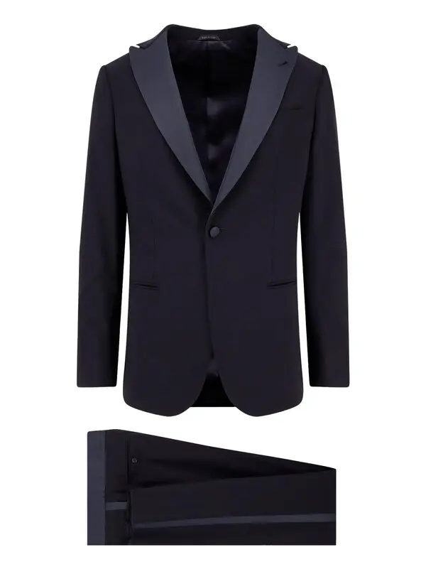 Giorgio Armani Soho Virgin Wool Tuxedo - Blue