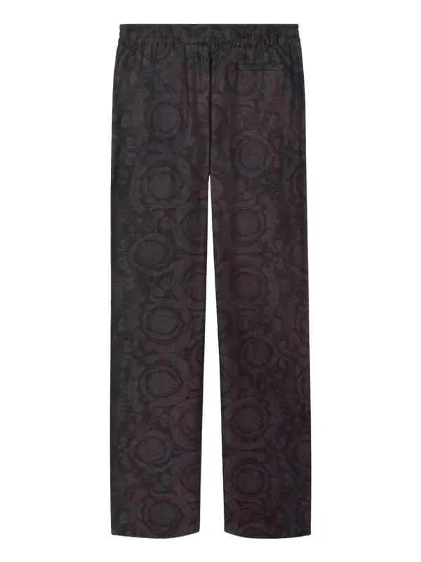 Versace Baroque-print Drawstring Trousers - Black