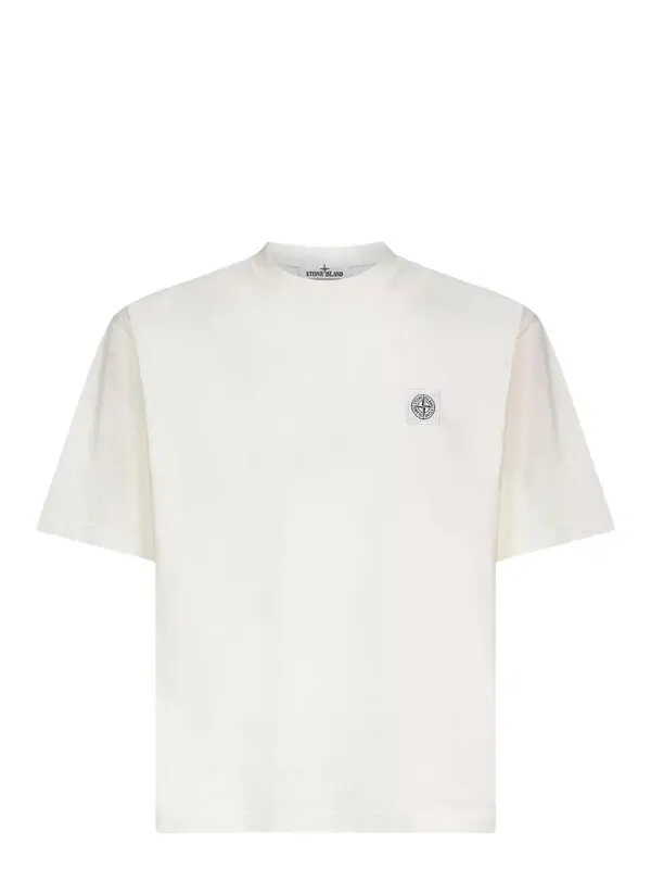 Stone Island Compass-logo Patch T-shirt - Neutrals