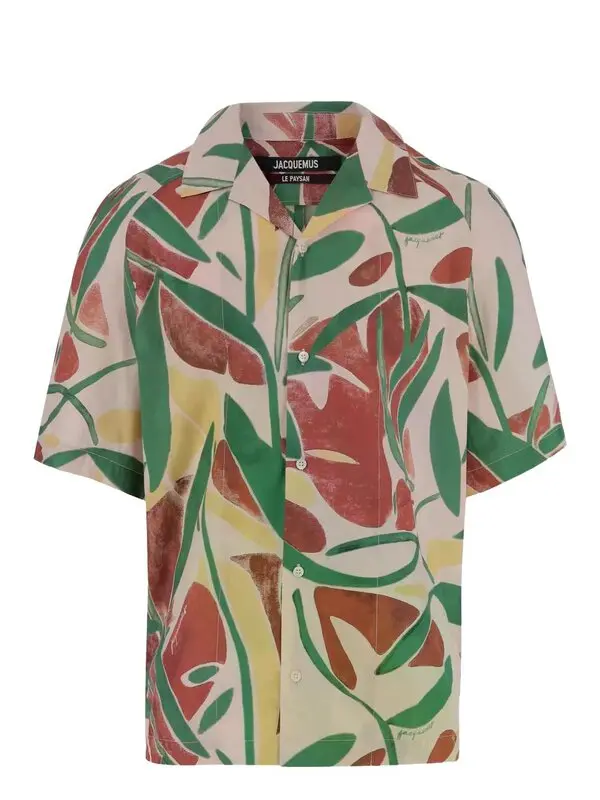Jacquemus Abstract-print Cotton Shirt - Pink