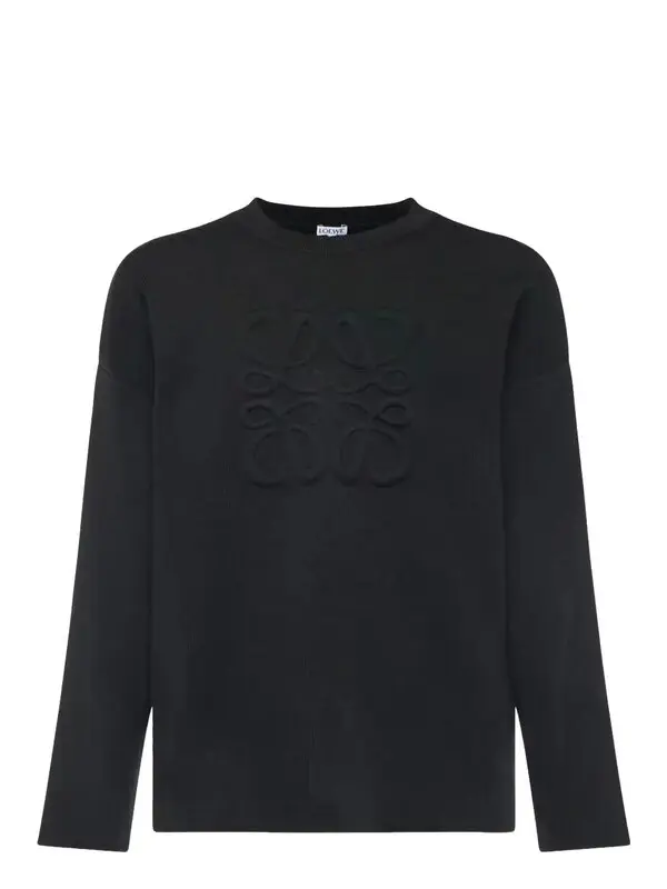 Loewe Anagram-logo Wool-blend Sweater - Black