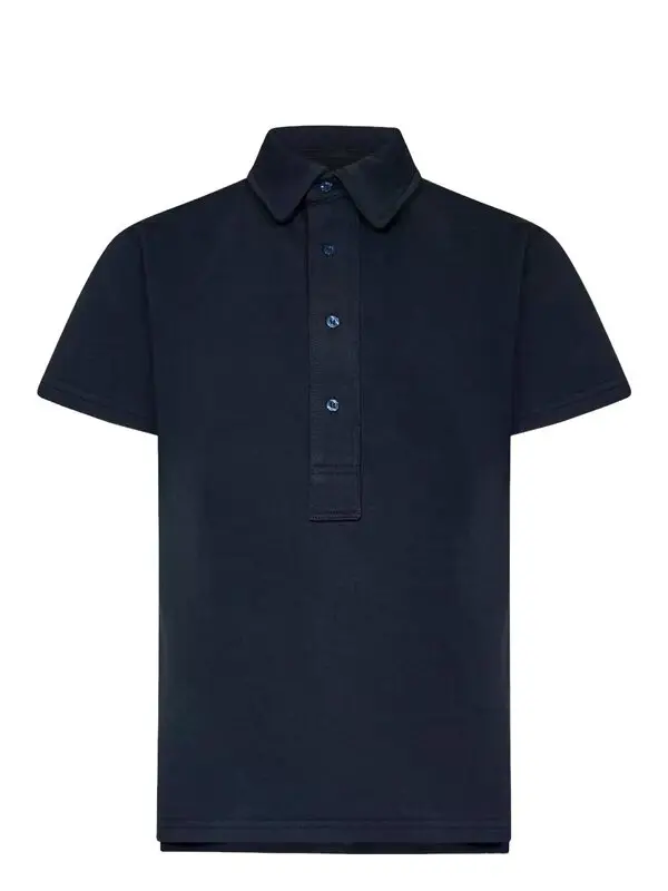 FRANZESE COLLECTION Wimbledon Four-button Placket Polo Shirt - Blue