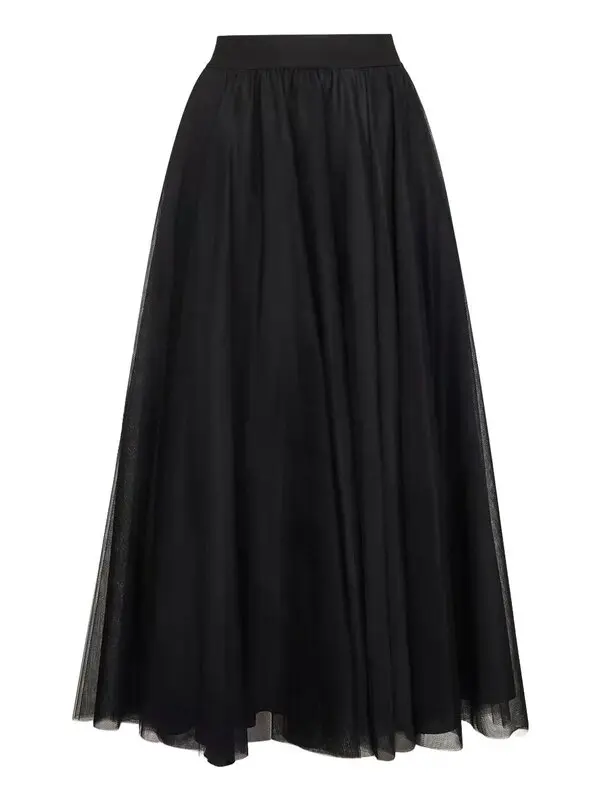 BLANCA VITA Elasticated-waistband Tulle Skirt - Black