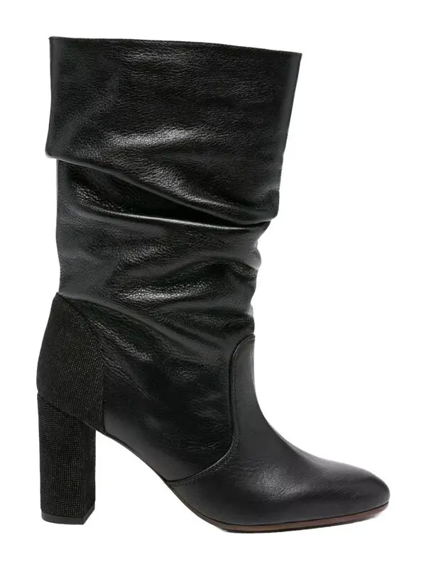 Chie Mihara 90mm Eychel Slouch Leather Boots - Black