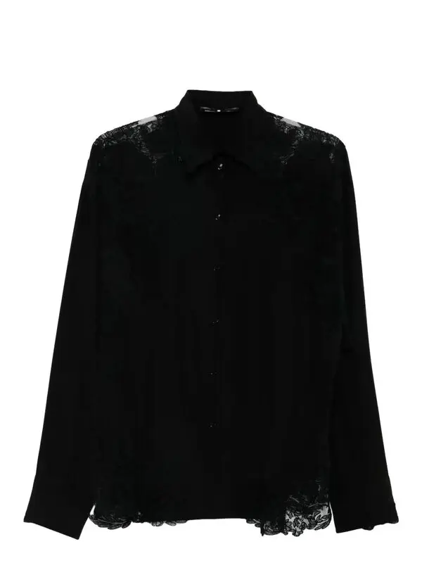 Ermanno Scervino Lace-trimmed Shirt - Black