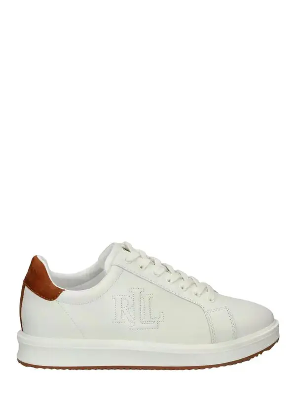 Ralph Lauren Logo-embroidered Leather Sneakers - White