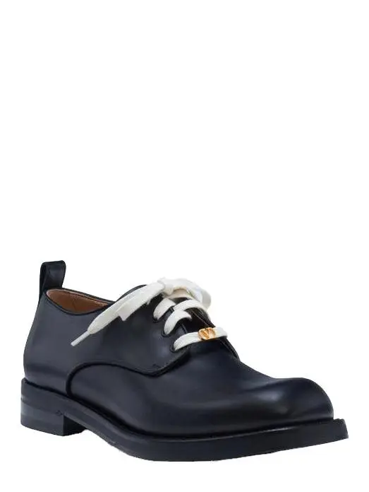 Valentino Garavani Vlogo Leather Derby - Black