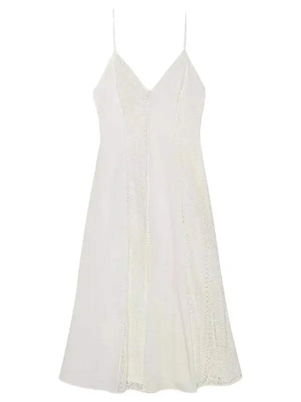 Simkhai Mina Lace-insert Midi Dress - White