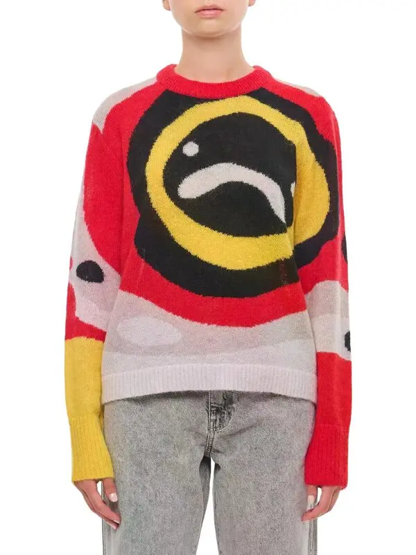 CHARLES JEFFREY Abstract-print Crew-neck Sweater - Multicolour