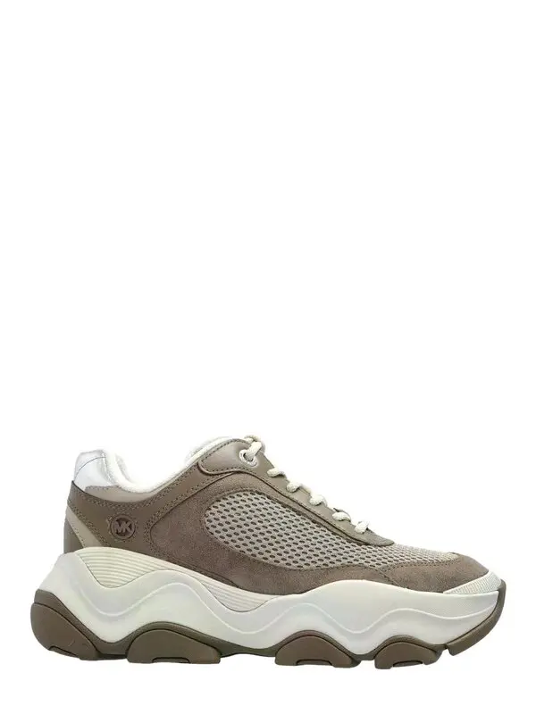 Michael Kors Mesh-panel Leather Sneakers - Grey