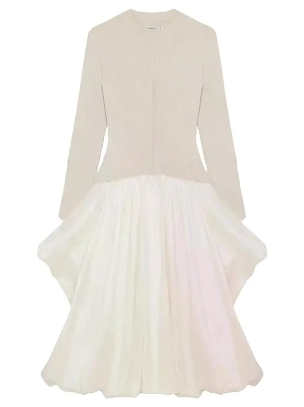 Simkhai Knit-top Balloon-skirt Midi Dress - Neutrals