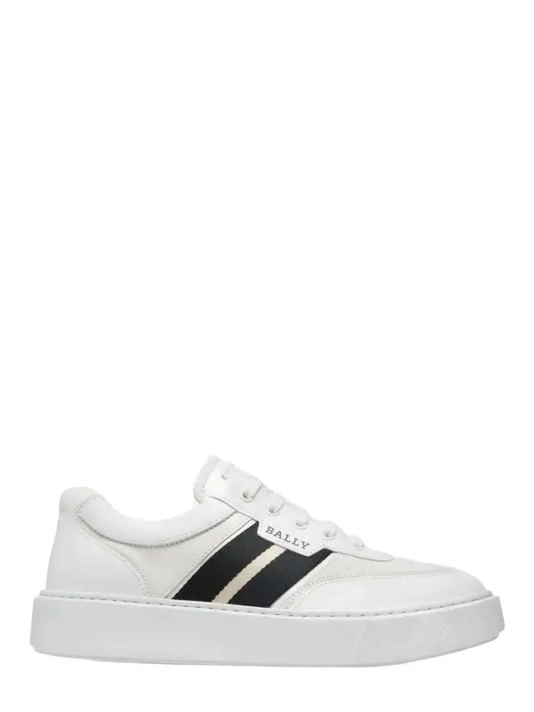 Bally Leather Stripe-detail Sneakers - White