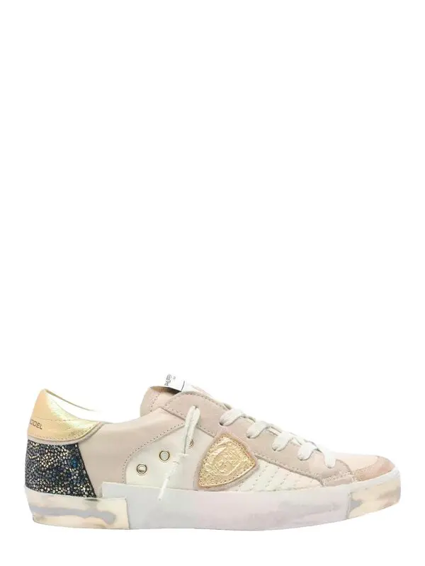 Philippe Model Logo-patch Round-toe Sneakers - Neutrals
