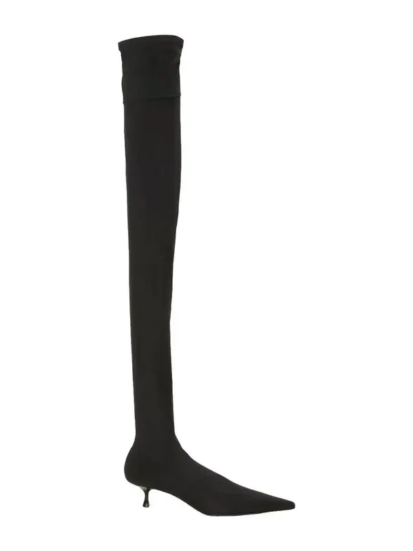 Victoria Beckham 45mm Sloan Jersey Pointed-toe Boots - Black