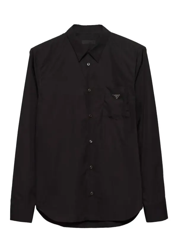 Prada Patch-pocket Cotton Shirt - Black