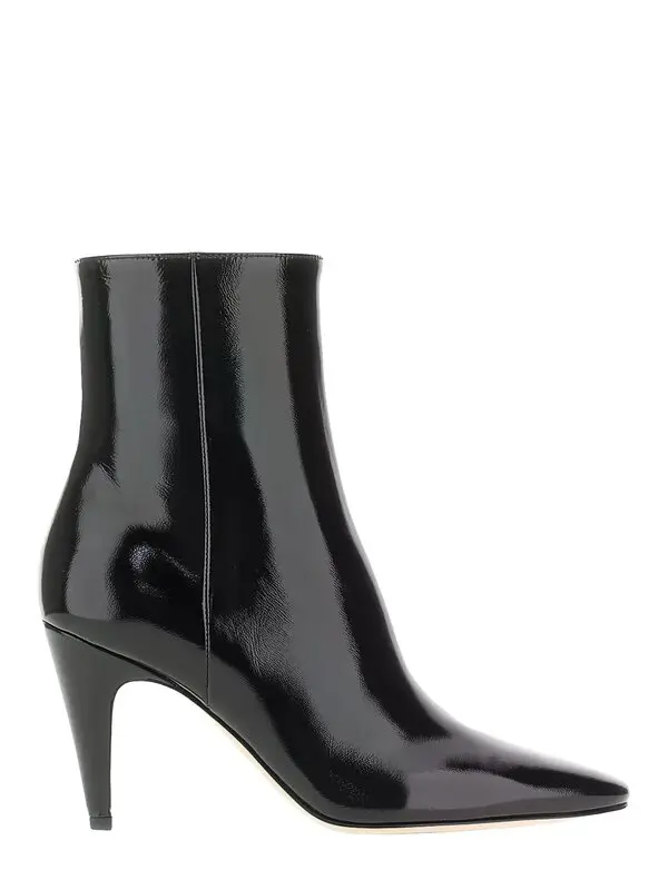 GIANVITO ROSSI 80mm Patent Leather Stiletto Boots - Black