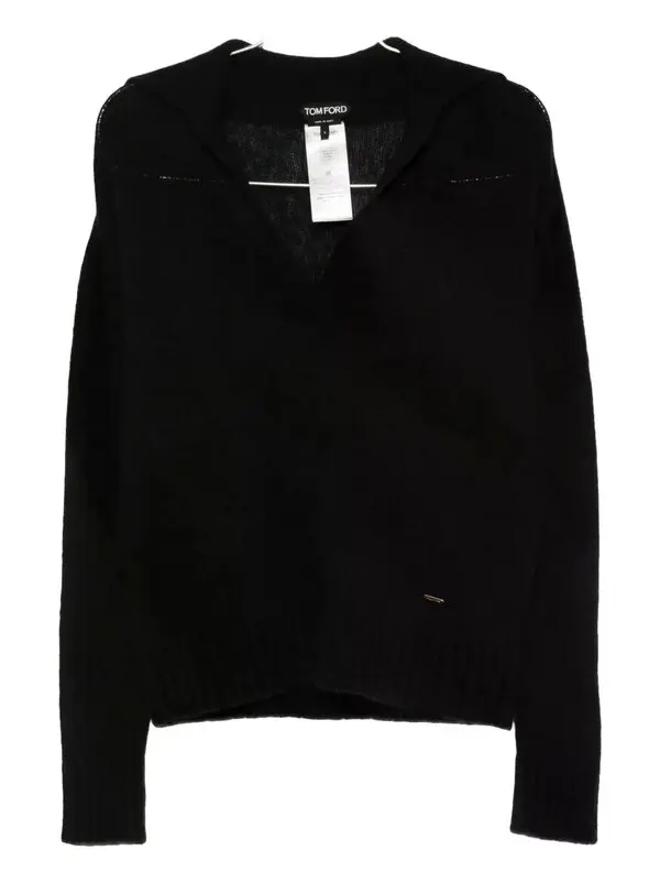 TOM FORD Cashmere-silk V-neck Sweatshirt - Black