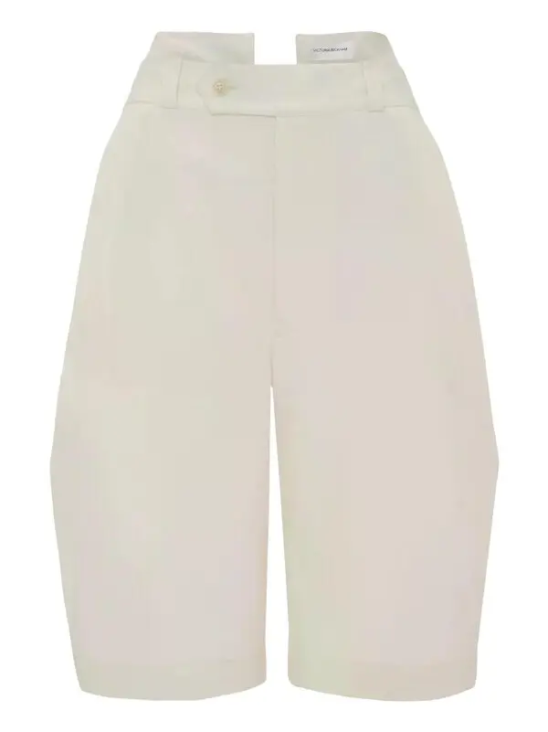 Victoria Beckham Tab-detail Knee-length Shorts - Neutrals
