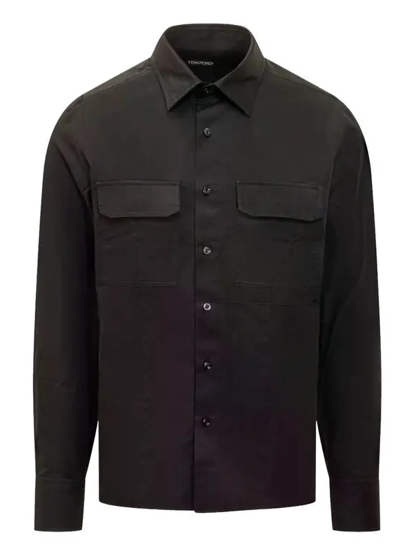 TOM FORD Military-pocket Shirt - Black