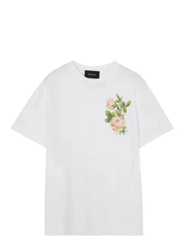 Simone Rocha Rose-print Crew-neck T-shirt - White