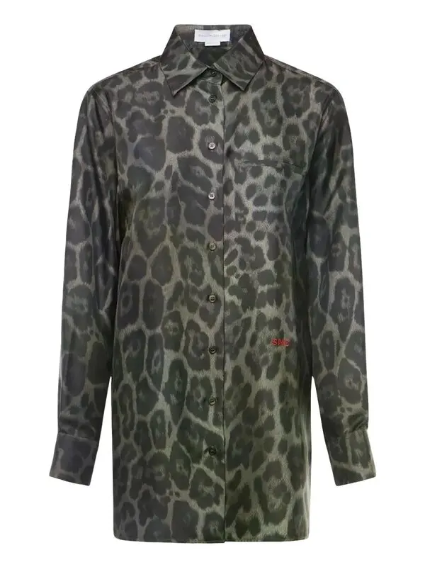 Stella McCartney Leopard-print Silk Shirt - Grey