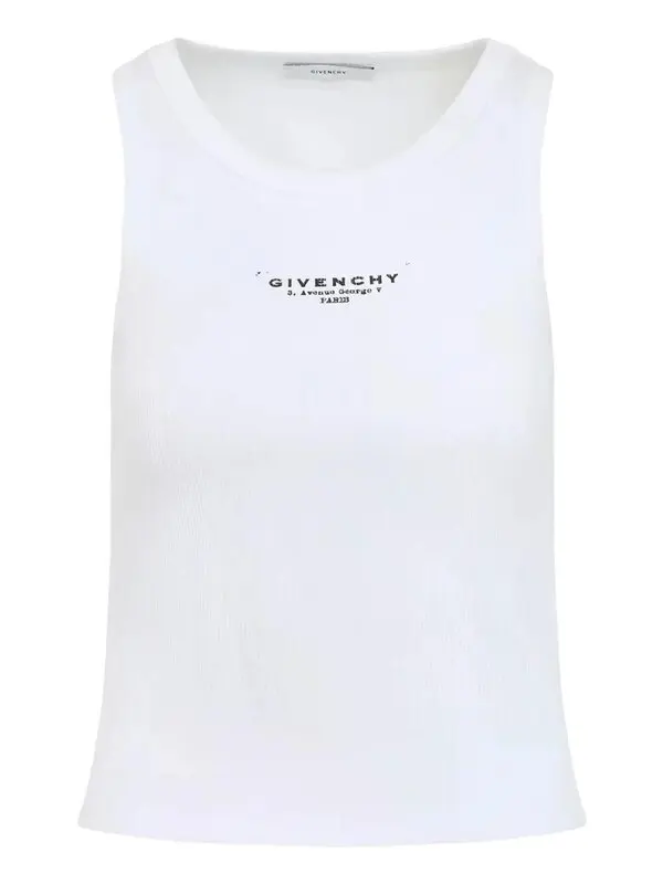 Givenchy Ribbed Logo Tank - White
