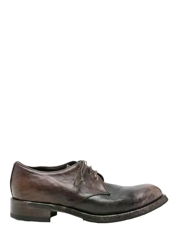 SHOTO Leather Derby Shoes - Brown