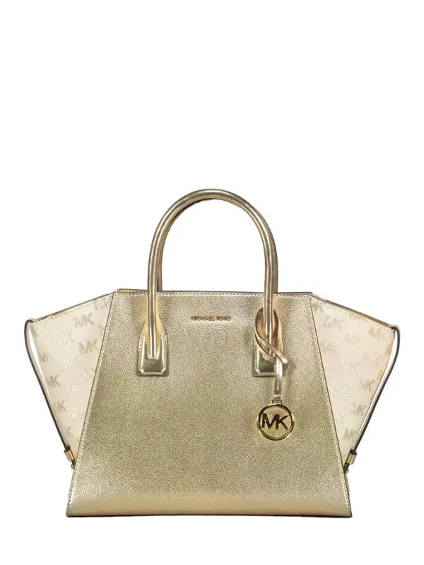 Michael Kors Metallic Leather Logo Tote Bag - Yellow