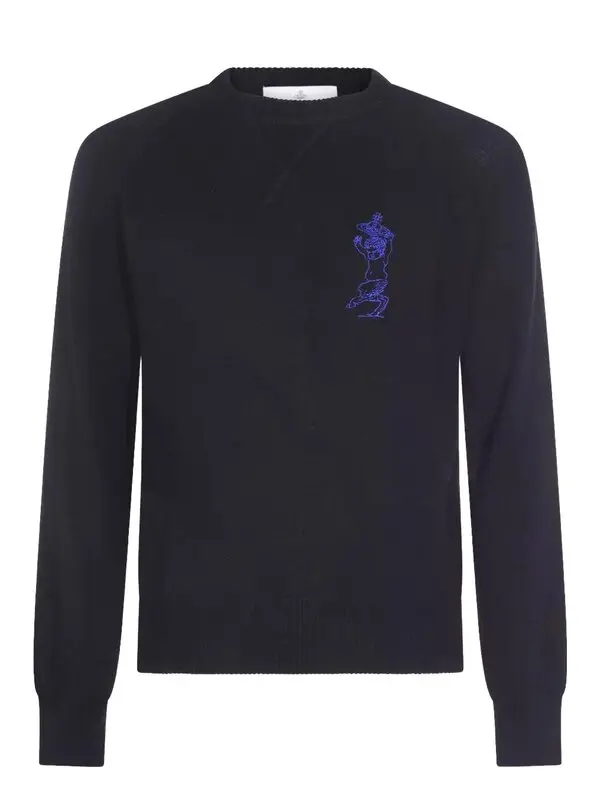 VIVIENNE WESTWOOD Raglan-sleeve Embroidered Sweater - Black