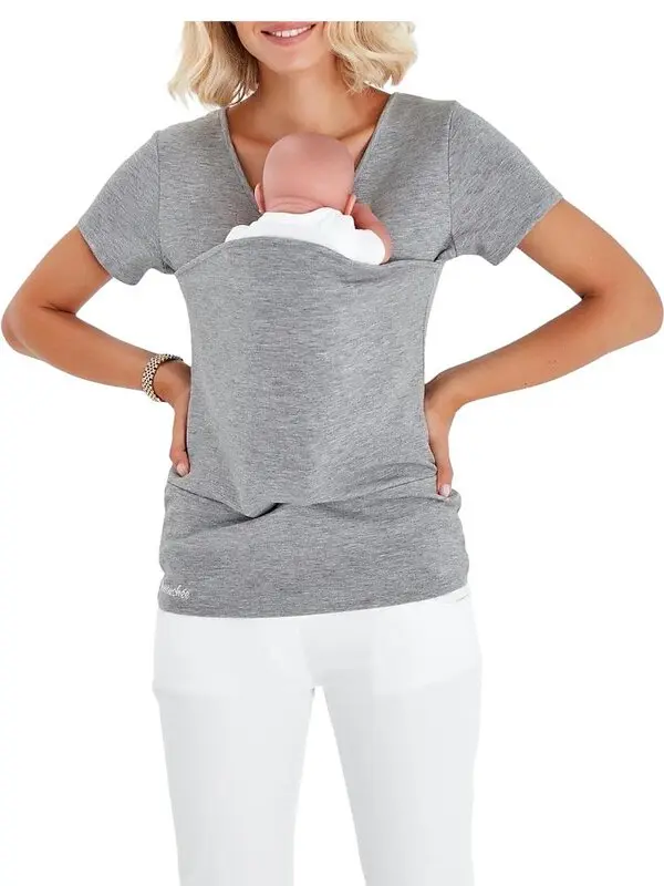 ACCOUCHEE Hands-free Maternity/nursing Top - Grey