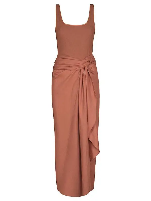 Johanna Ortiz Encanto Pacifico Ankle Dress - Camel