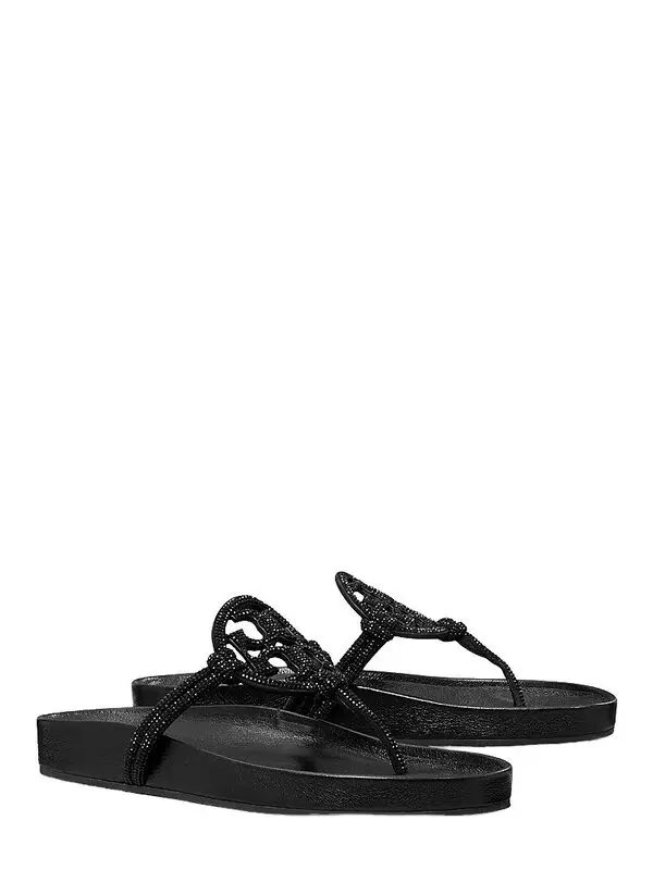 Tory Burch Miller Cloud Pave Knotted Sandal - Perfect Black