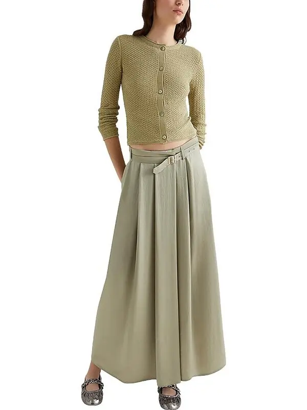 Marella Fontana Belted Maxi Skirt - Sage